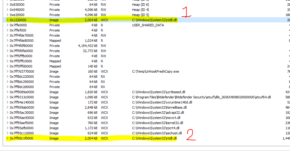 Process unhooking by reading ntdll.dll fresh copy – Cyber Security ...